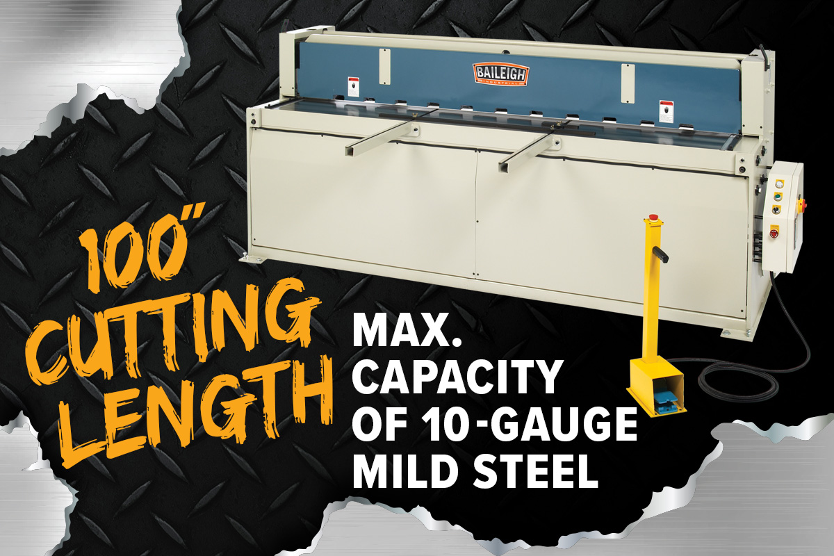 Baileigh SH-10010 Hydraulic Metal Shear – 100″ 220 V 3-Phase Industrial ...